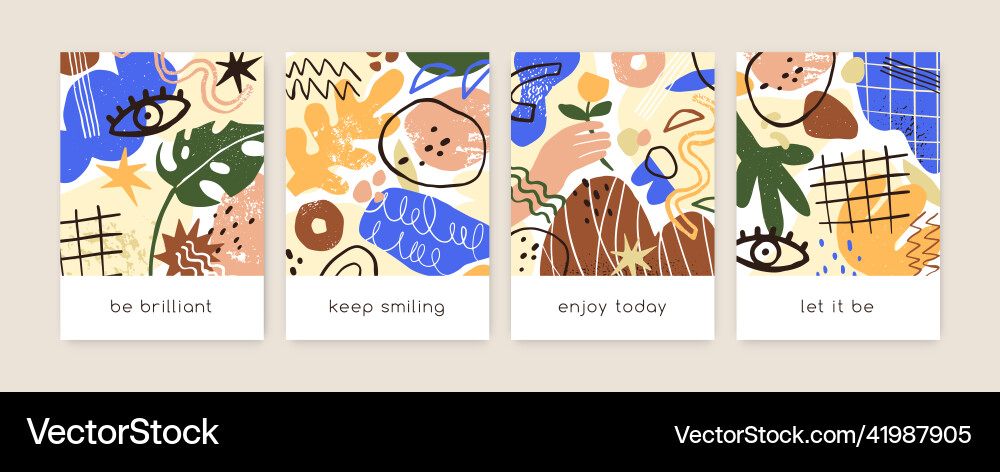 Motivational cards designs with positive quotes Vector Image