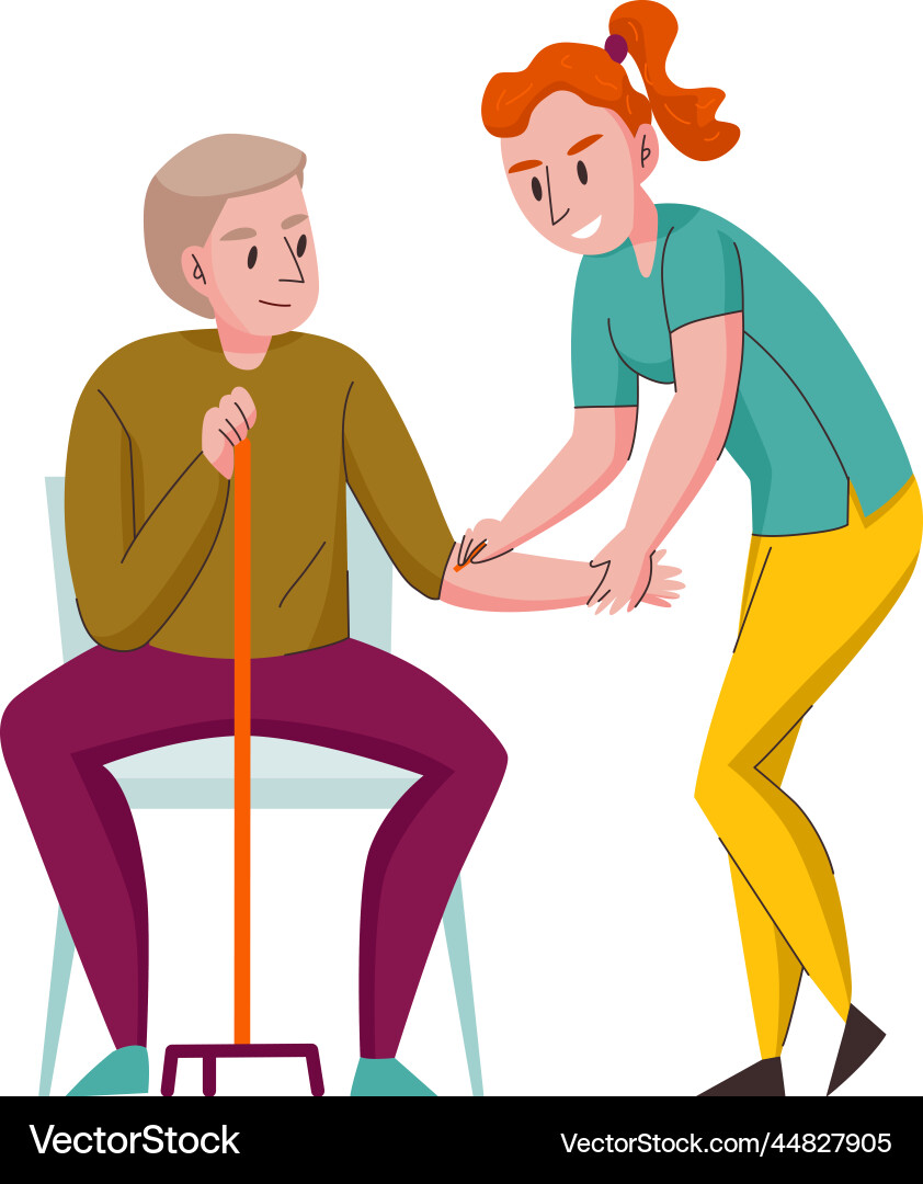 Nursing help doodle composition Royalty Free Vector Image