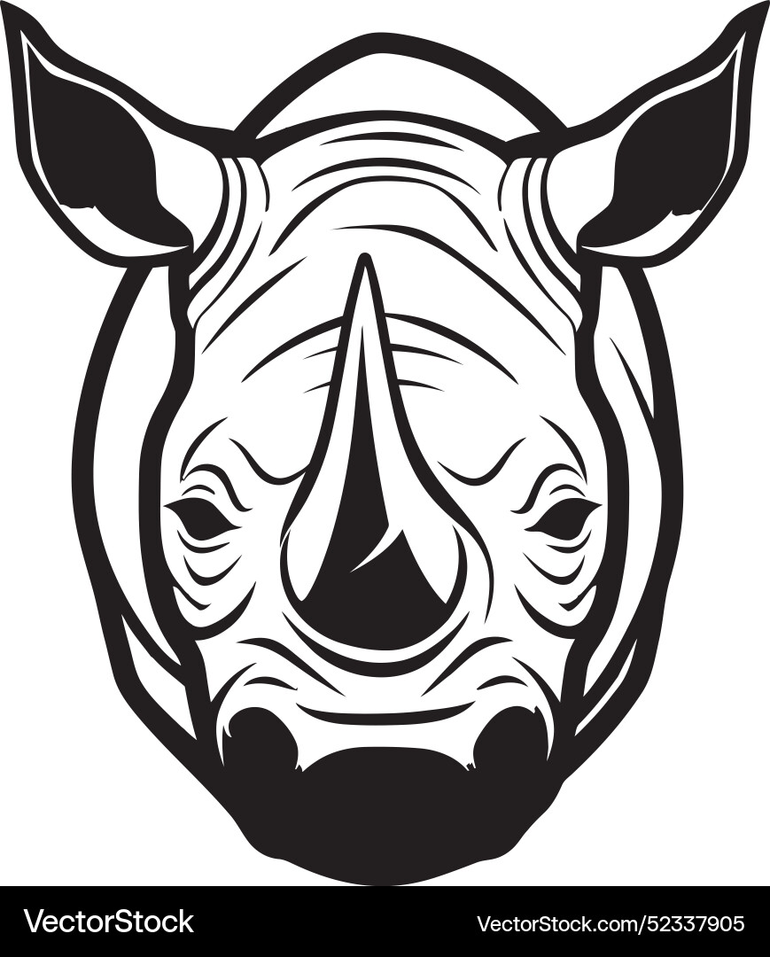 Rhino vision interpretationgeometric black d Vector Image