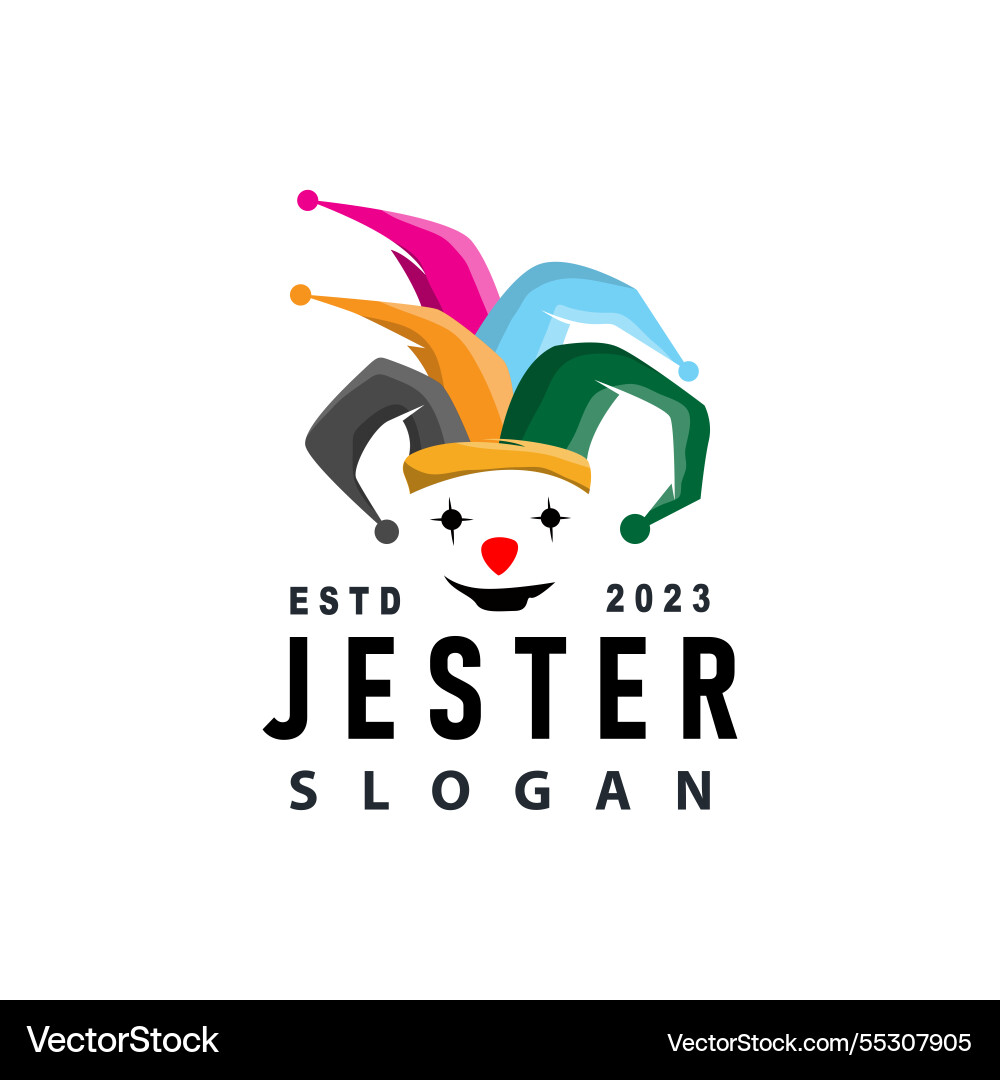 Simple template jester hat logo minimalist joker Vector Image