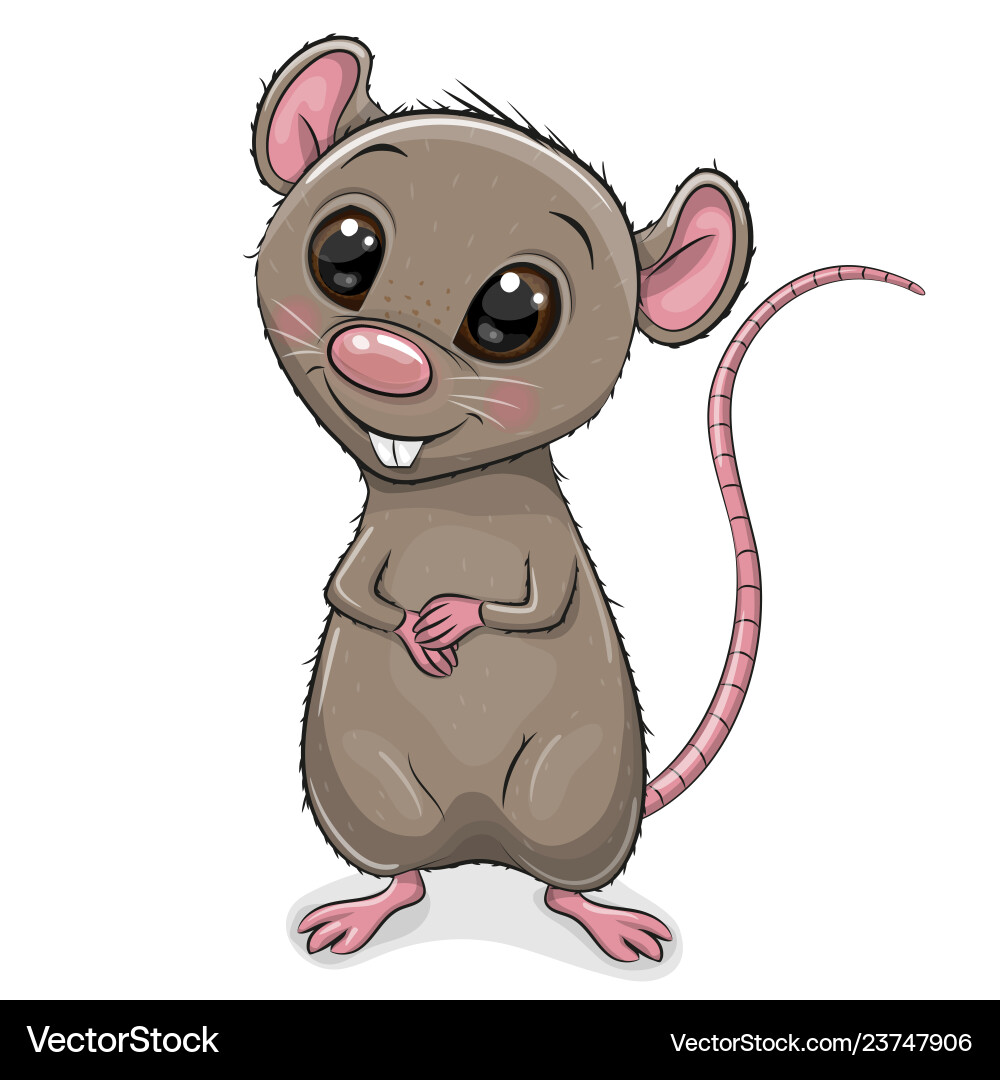 Cartoon rat isolated on white background Vector Image