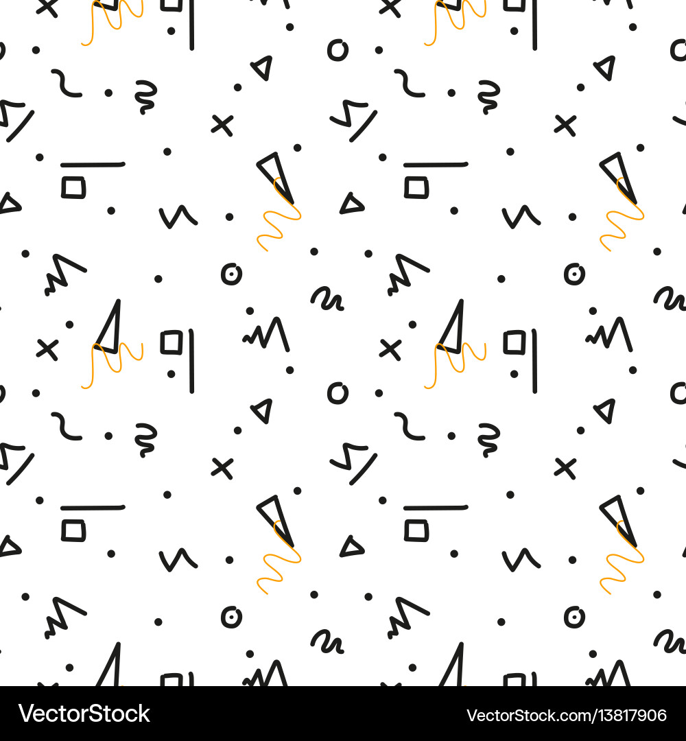 Doodle Memphis Pattern Royalty Free Vector Image