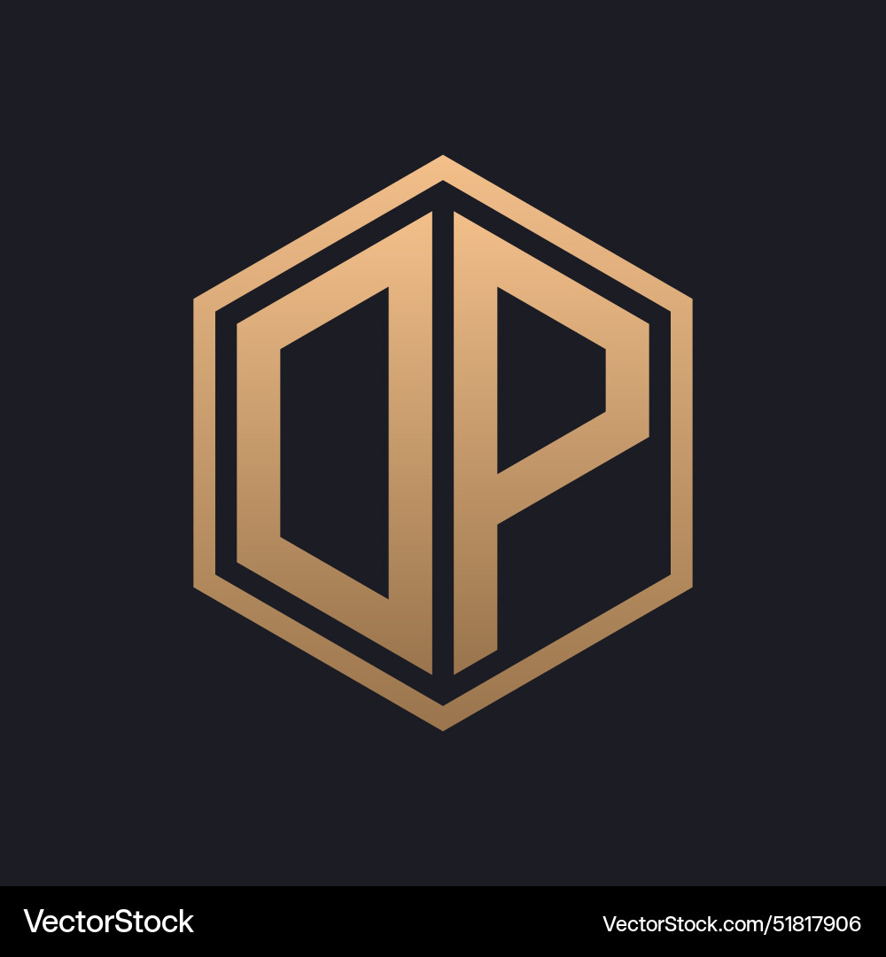 Elegant hexagon letter dp logo design initial Vector Image