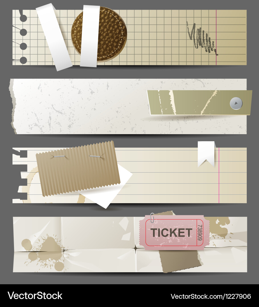 Horizontal paper banners Royalty Free Vector Image