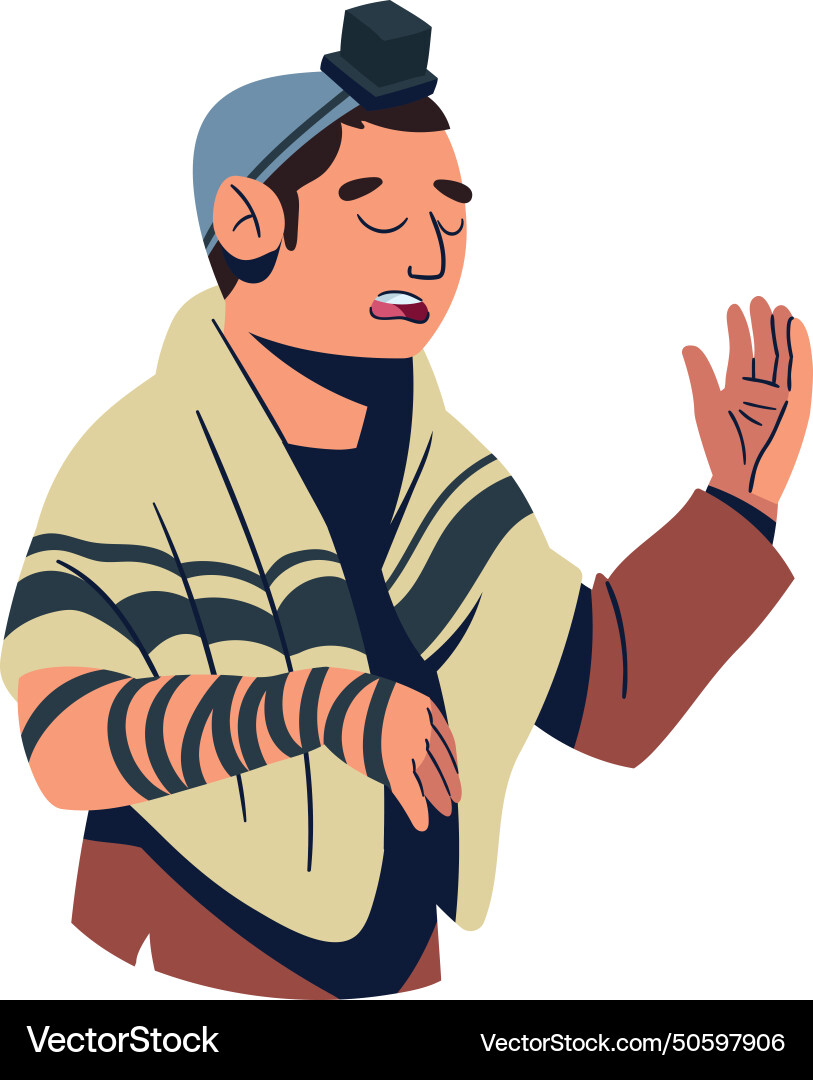 Jewish tefillin traditional Royalty Free Vector Image