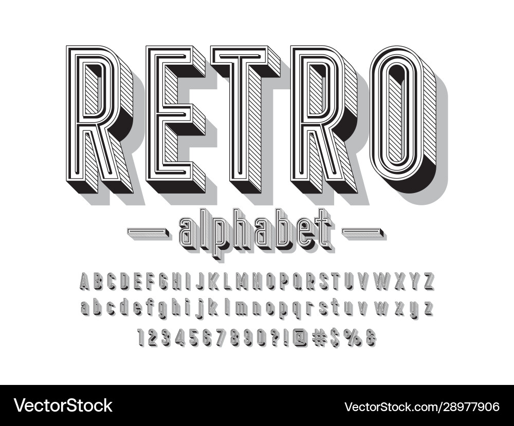 Retro bold font Royalty Free Vector Image - VectorStock