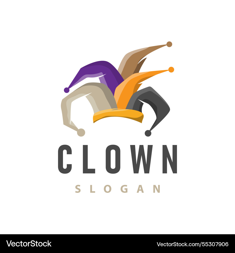 Simple template jester hat logo minimalist joker Vector Image