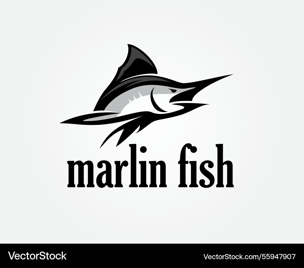 Creative black marlin head logo design inspiration
