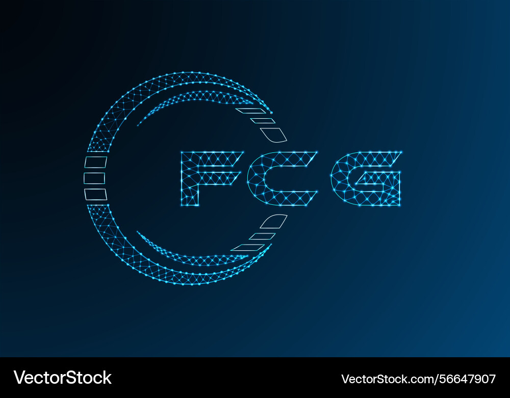 Fcg low poly letter logo design lower Royalty Free Vector