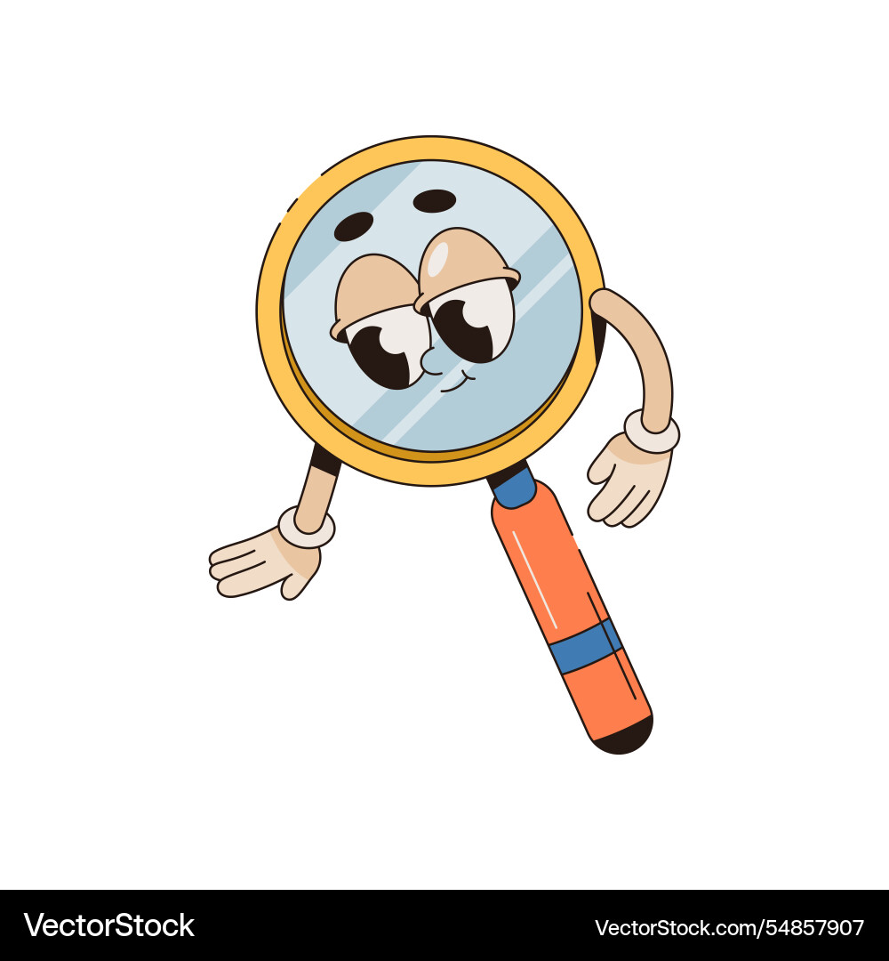 Funny magnifying glass or comic magnifier Vector Image