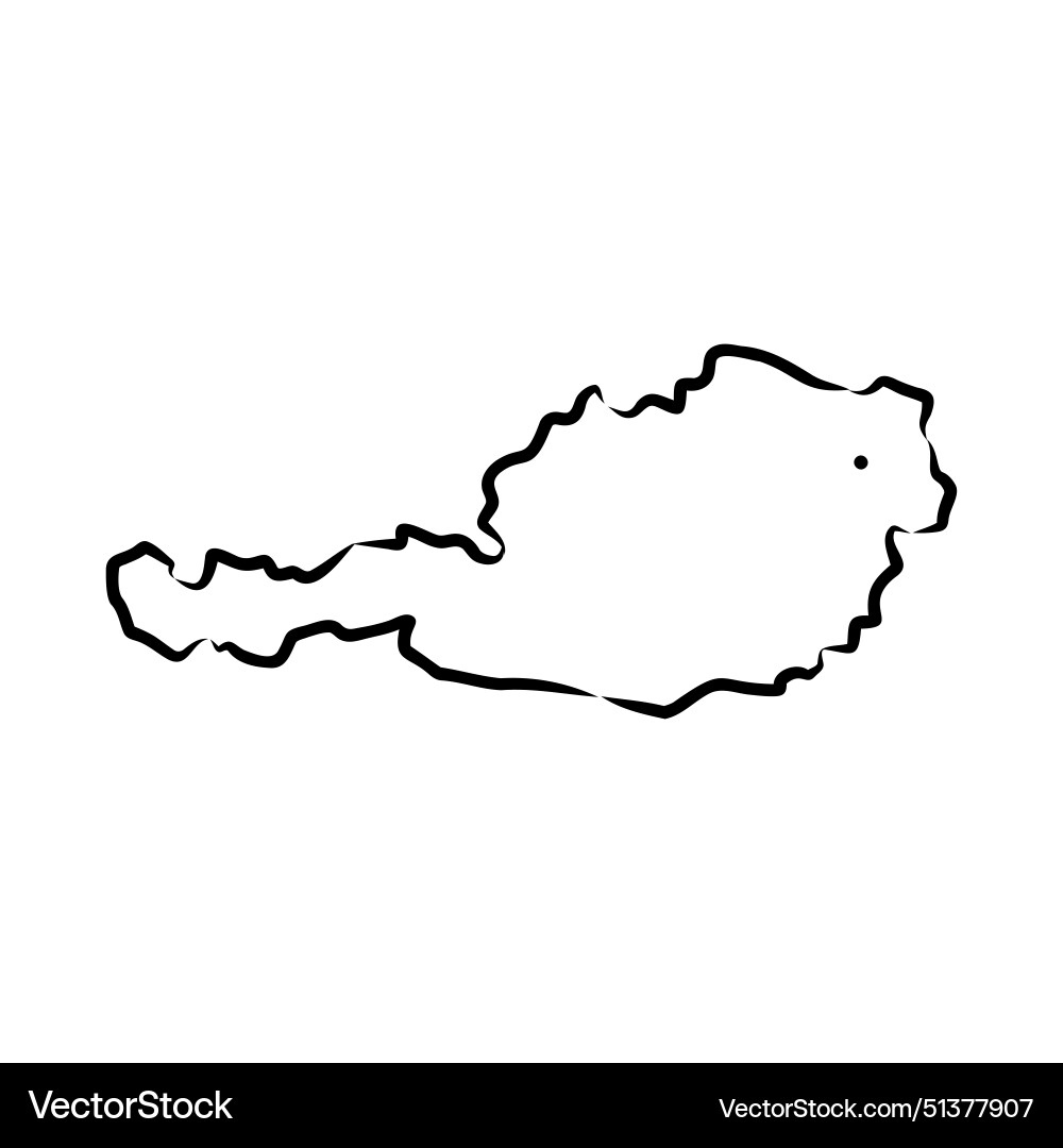 Hand drawn doodle map of austria Royalty Free Vector Image