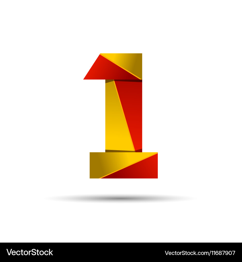 Number one 1 icon design template elements 3d logo
