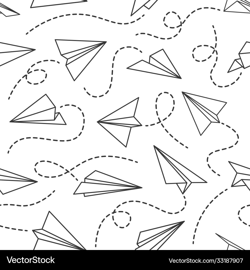 Paper Airplane Flight Pattern Royalty Free Vector Image