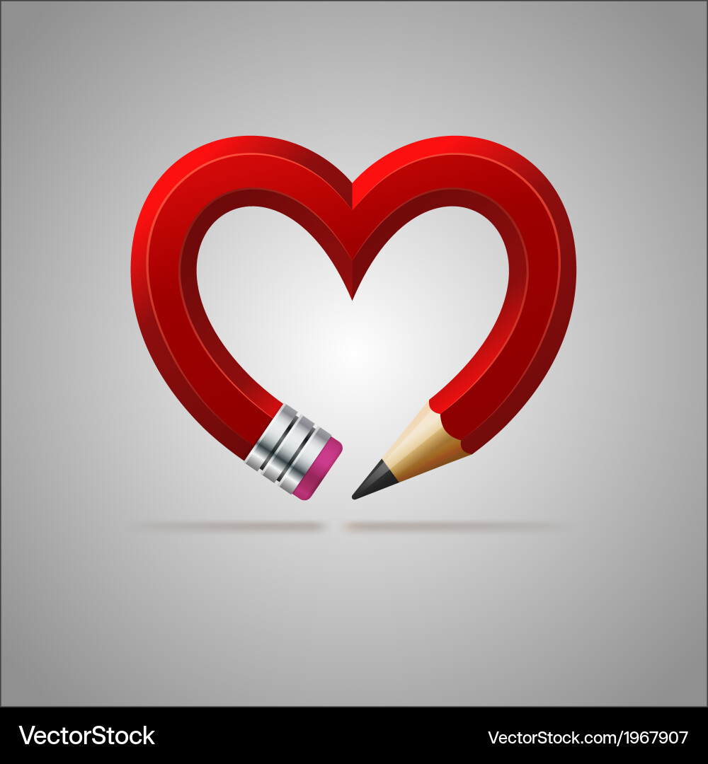 Pencil heart Royalty Free Vector Image - VectorStock