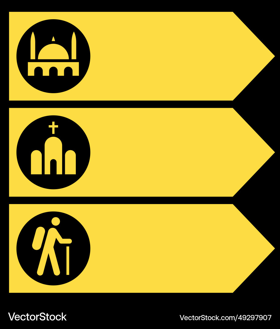 Signboard set on road for pointing direction Vector Image