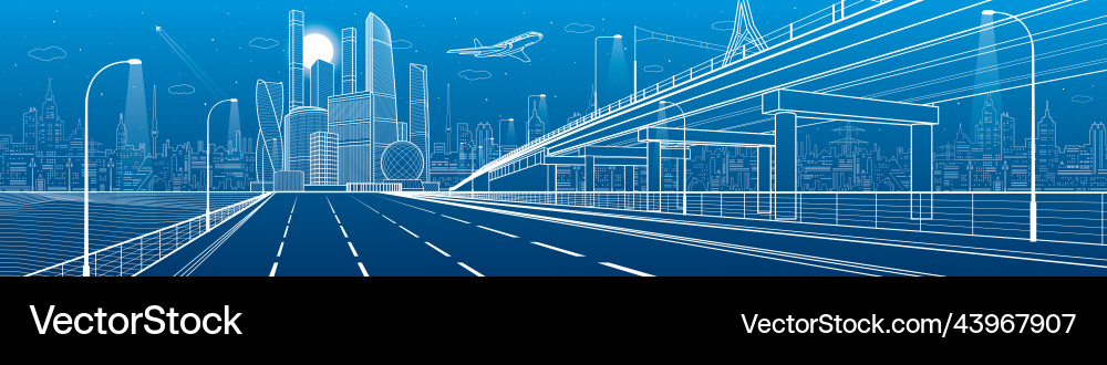 White outlines infrastructure Royalty Free Vector Image