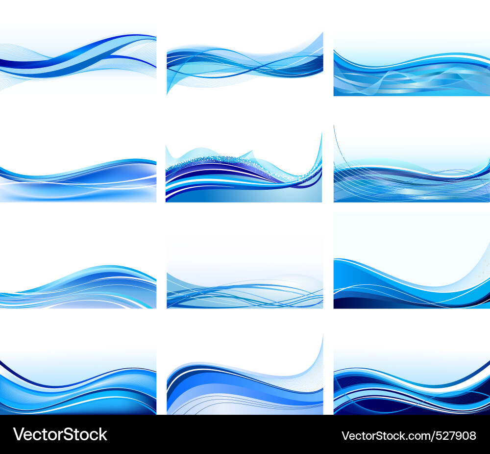 Abstract wave set Royalty Free Vector Image - VectorStock