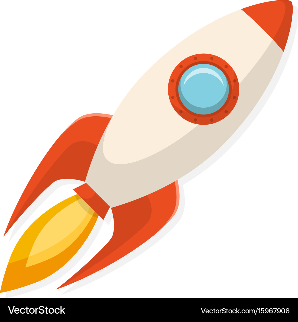 Cartoon Rocket Ship Symbol Royalty Free Vector Image