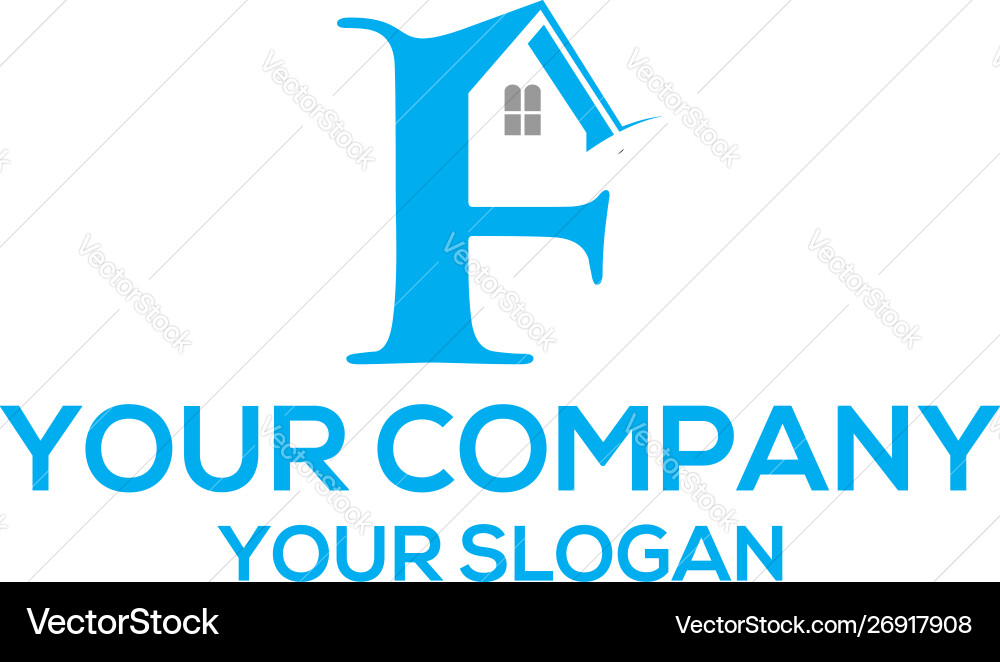 F real estate logo design Royalty Free Vector Image