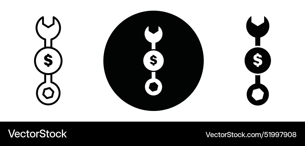 Fixed money outline icon collection or set Vector Image