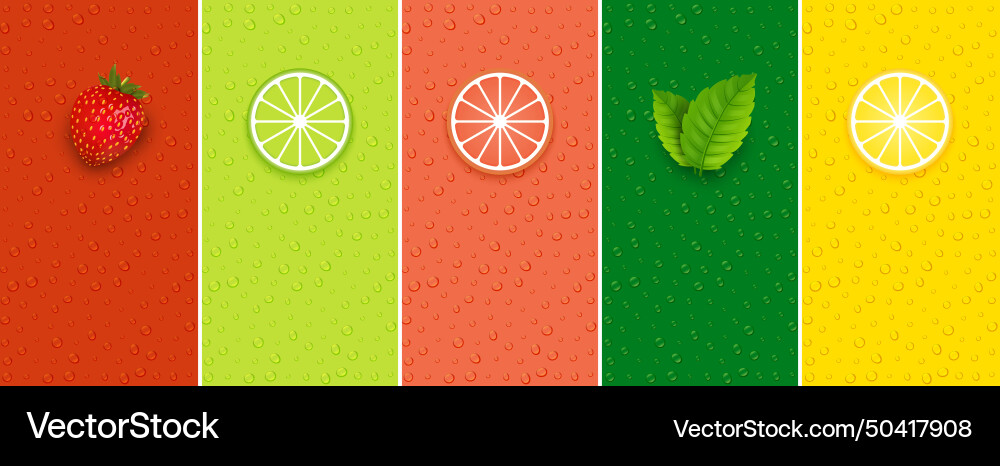 Fruit mint lime lemon or grape juice sticker Vector Image