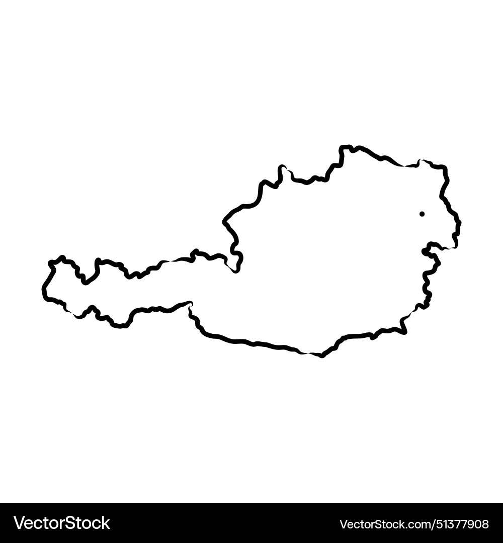 Hand drawn doodle map of austria Royalty Free Vector Image