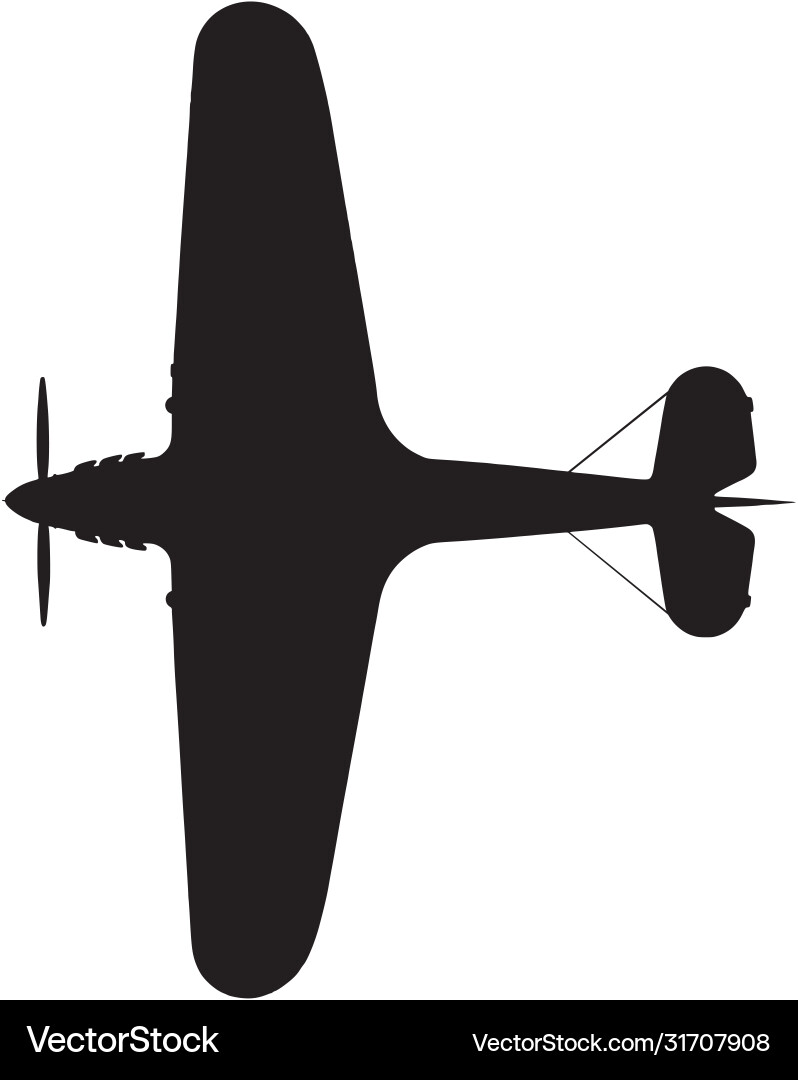 Hawker Hurricane Fighter Jet Silhouette Royalty Free Vector