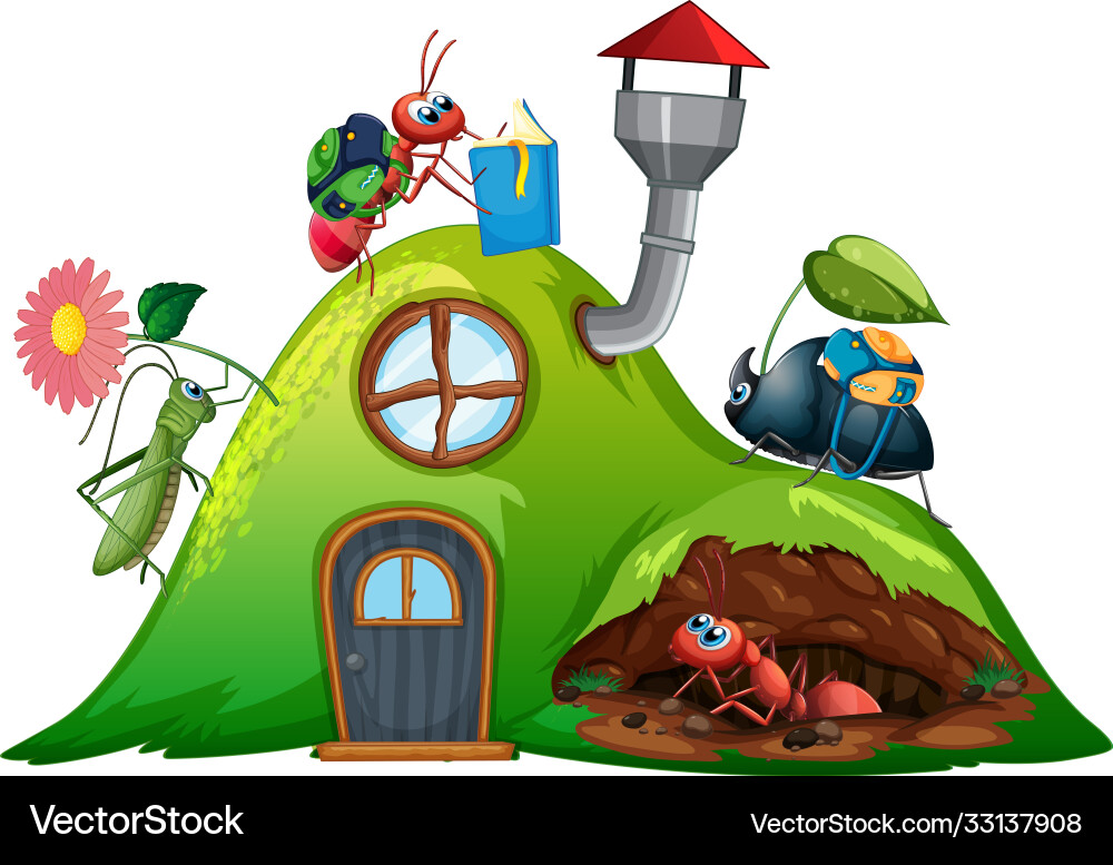 Insect House with Bugs Royalty Free Vector Image