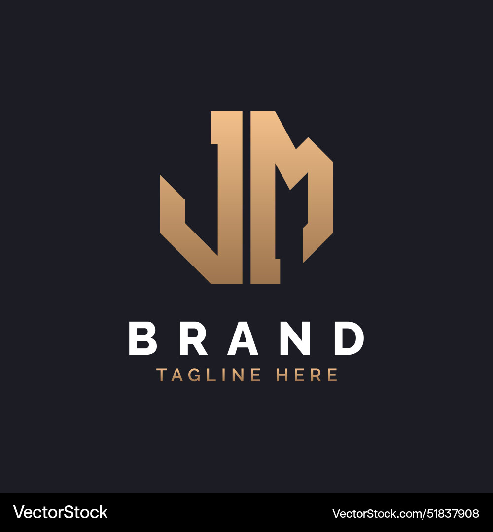 Jm logo design modern minimal elegant and luxury Vector Image