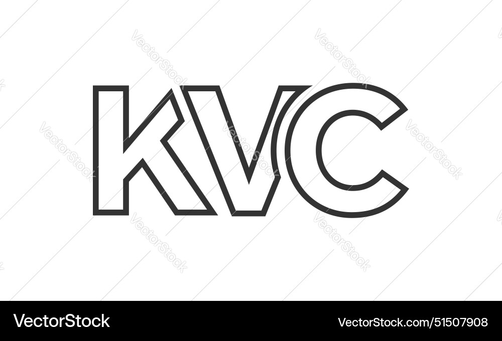 Kvc logo design template with strong and modern Vector Image