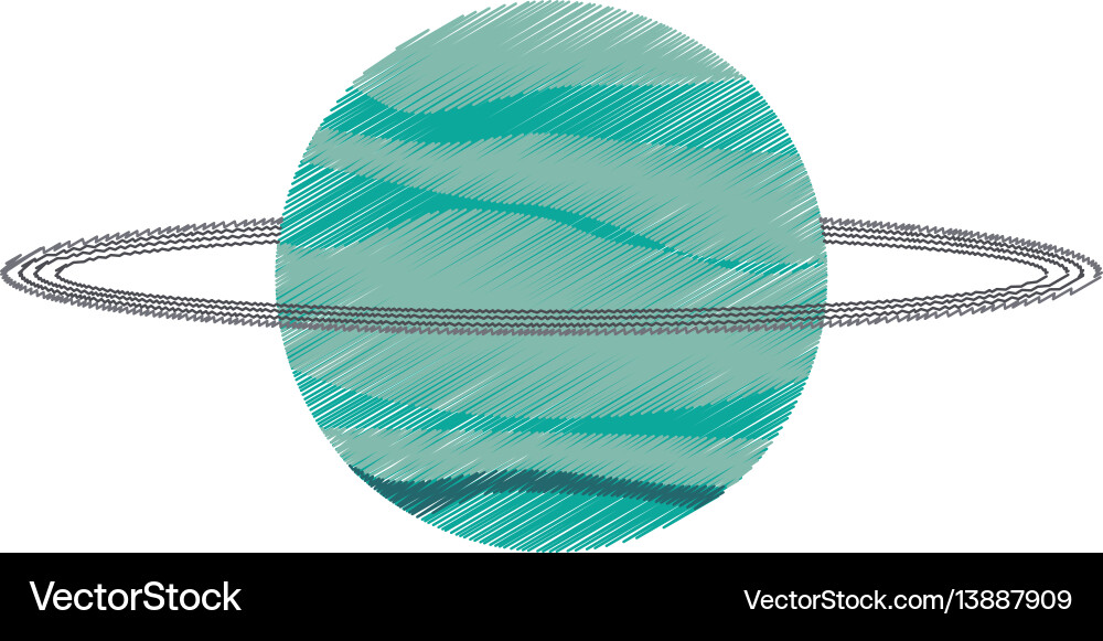 Drawing uranus planet solar system Royalty Free Vector Image