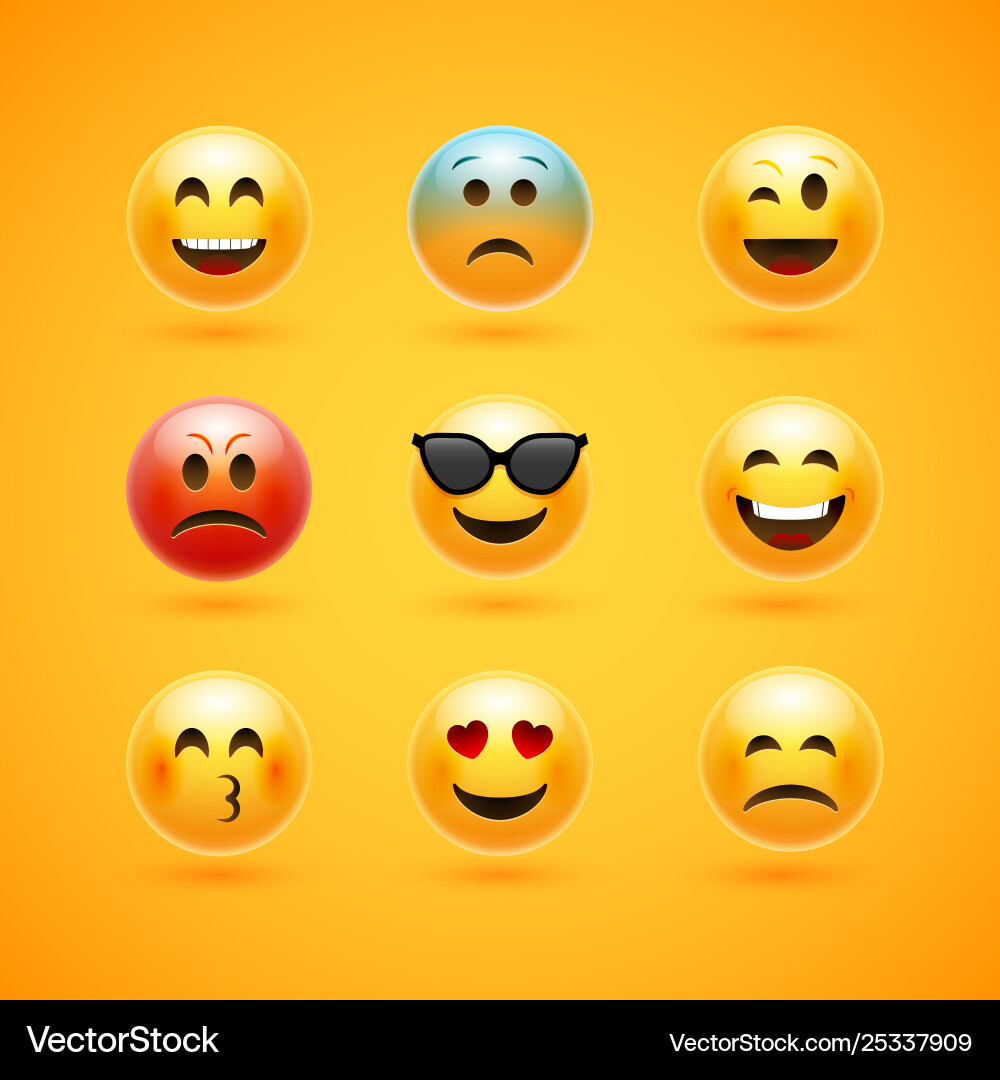 Emoticon face smile icon emotion happy Royalty Free Vector