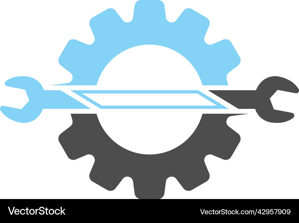 Gear wrench logo design template Royalty Free Vector Image