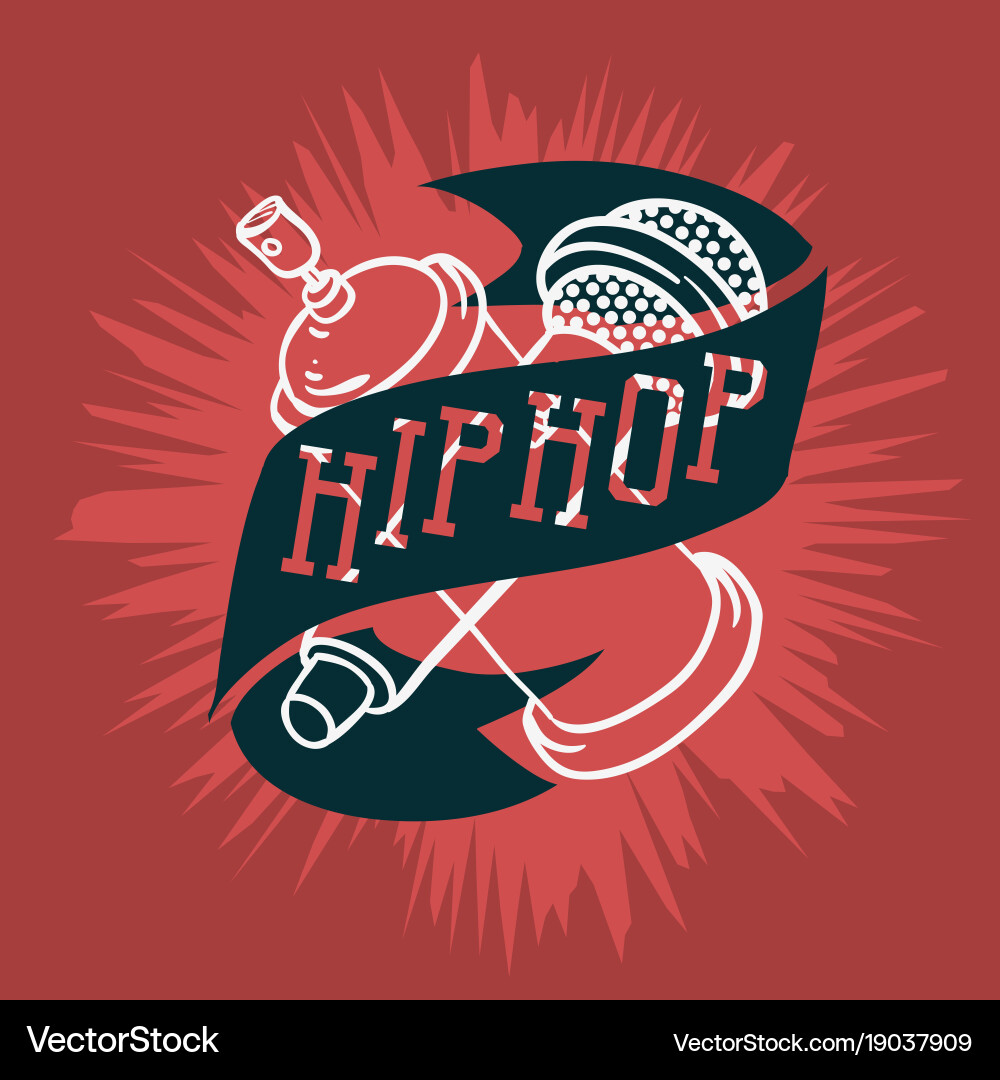 Hip hop logo emblem sign label design Royalty Free Vector