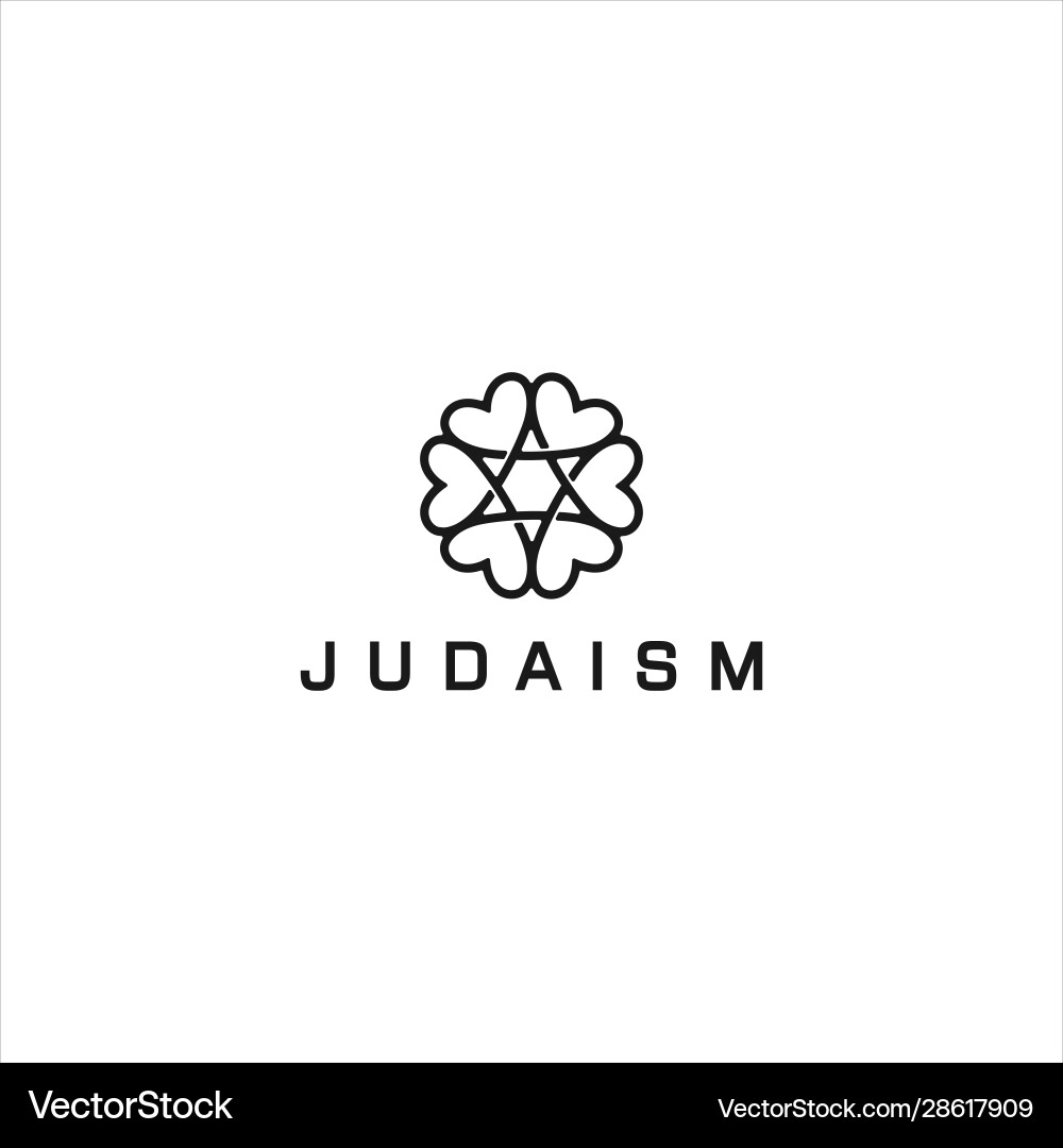 Judaism community logo design template Royalty Free Vector