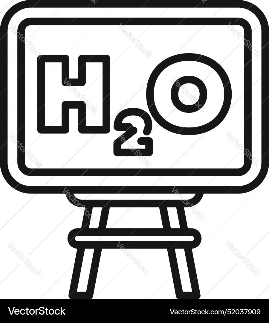 School blackboard displaying h2o chemical formula Vector Image