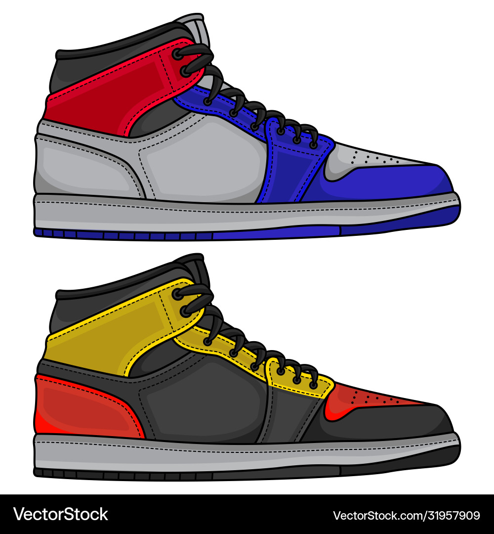 Set basketball shoes Royalty Free Vector Image