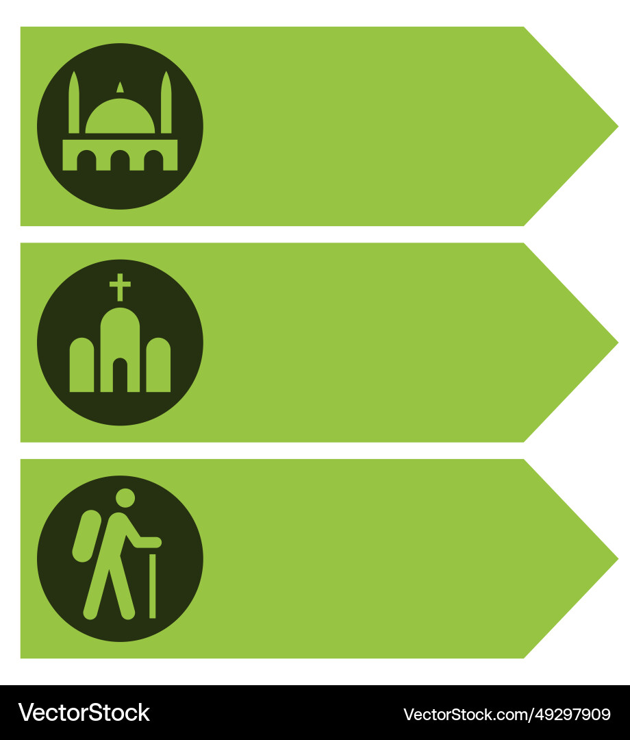 Signboard set on road for pointing direction Vector Image