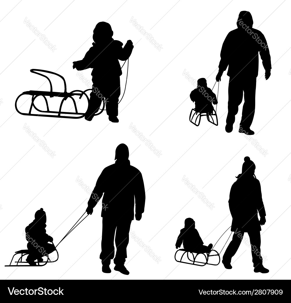 Sledding Royalty Free Vector Image - VectorStock