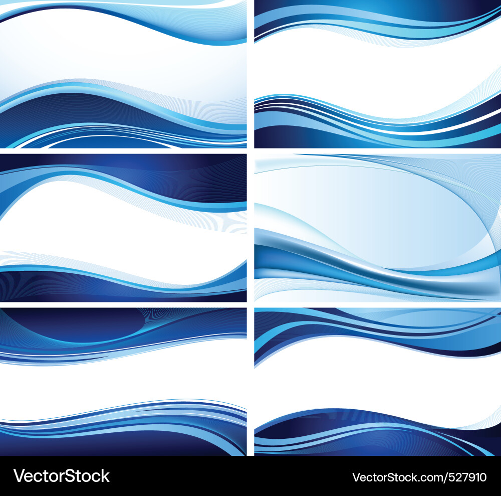 Abstract wave set Royalty Free Vector Image - VectorStock