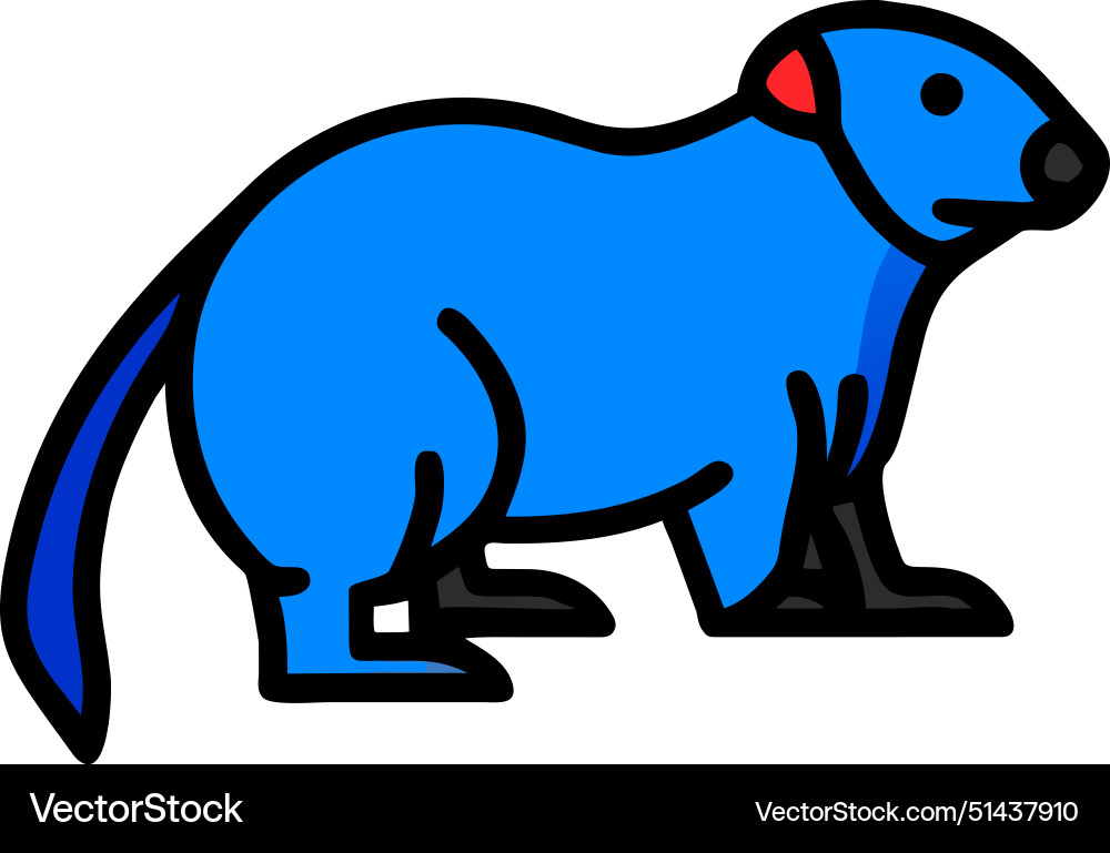Alpine marmot groundhog blue icon Royalty Free Vector Image