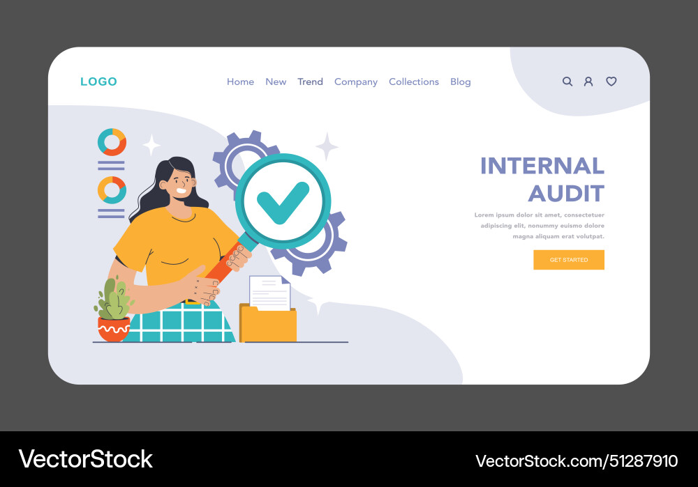 Internal audit concept flat Royalty Free Vector Image