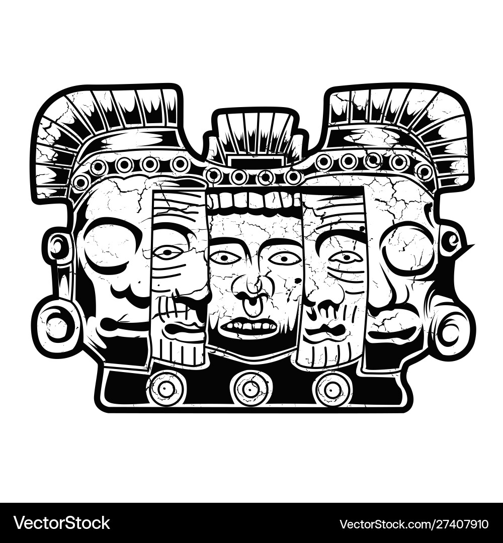 Mayan Mask Drawing