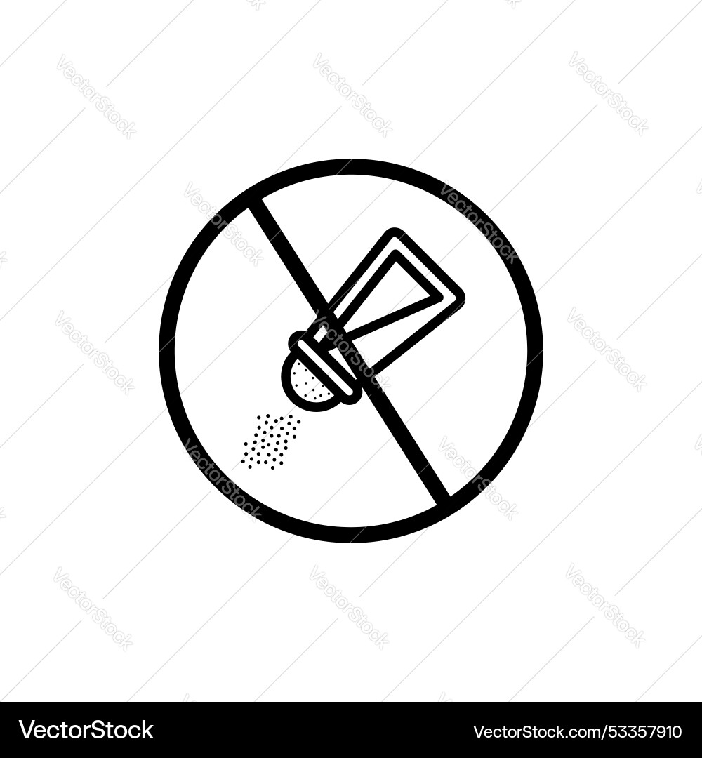 No salt sign icon set advisory on use symbol Vector Image