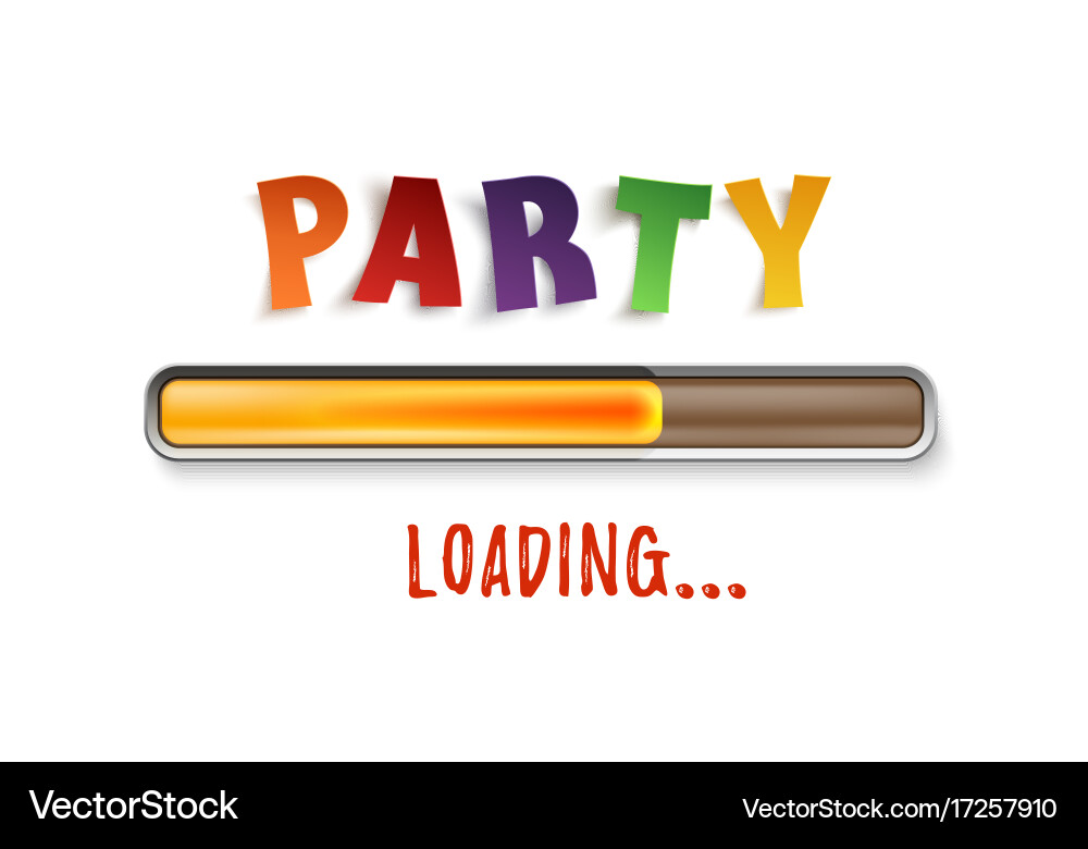 Party loading poster template isolated on white Vector Image