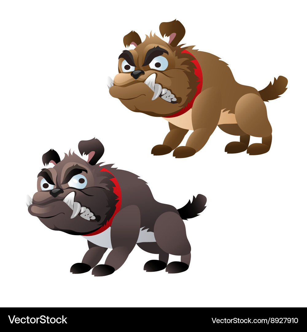 Two evil toothy dog series animals Royalty Free Vector Image
