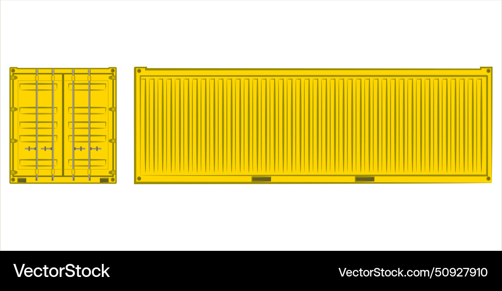 Yellow closed metal cargo container Royalty Free Vector