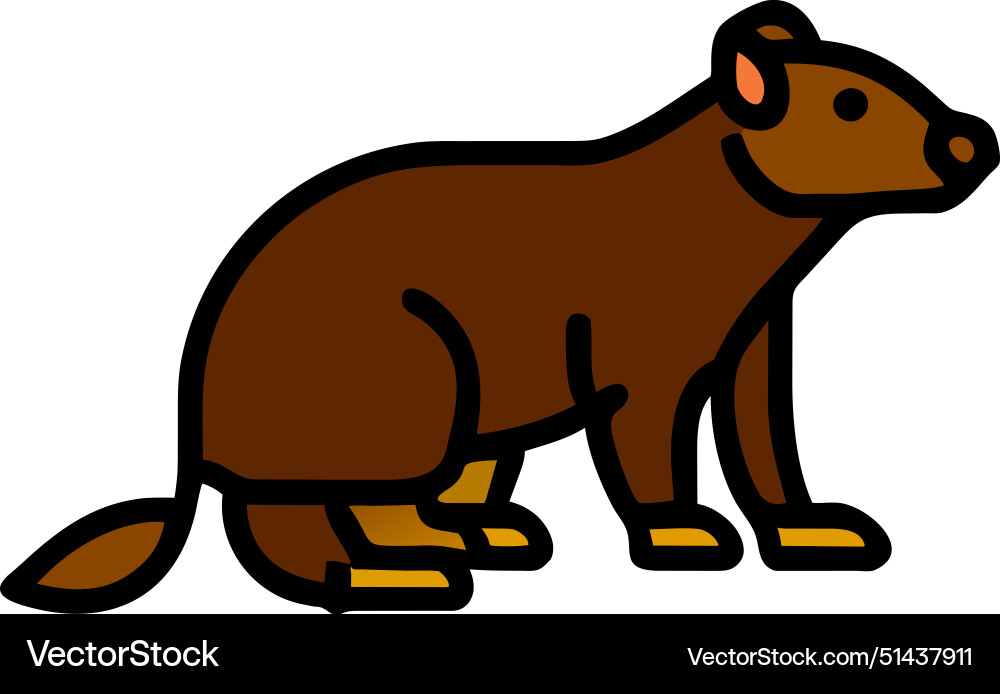 Alpine marmot groundhog brown icon Royalty Free Vector Image