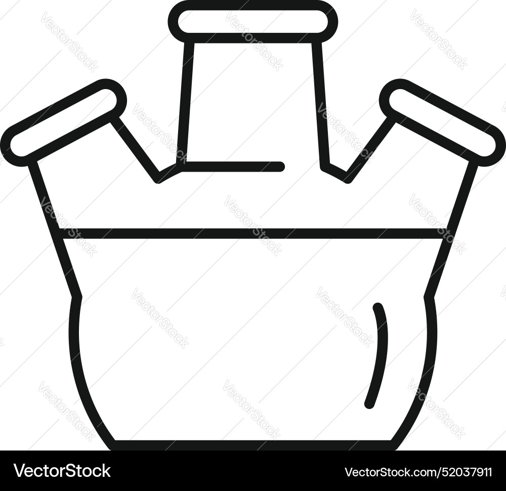 Chemical flask with three necks for experiments Vector Image