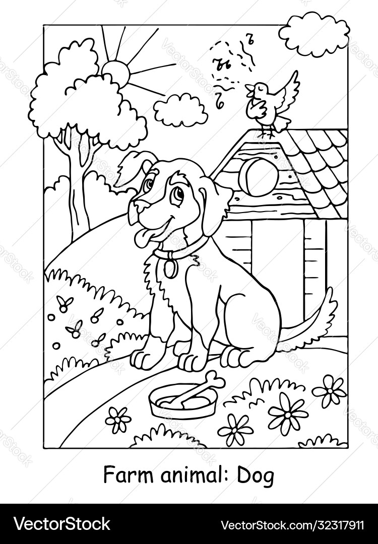 Coloring dog Royalty Free Vector Image - VectorStock